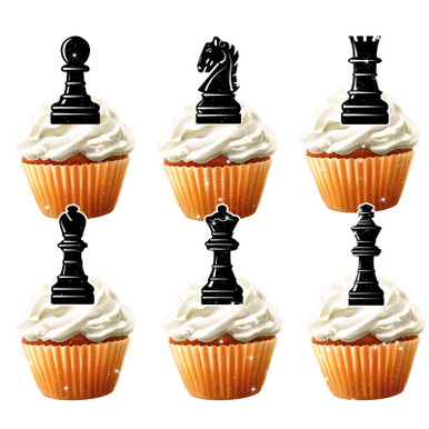 18pcs Chess Cupcake Toppers for Boys Girls Chess Club Happy Birthday ...