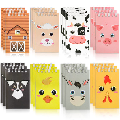24 Pieces Farm Animal Mini Notepads Small Notebooks for Kids Farm ...
