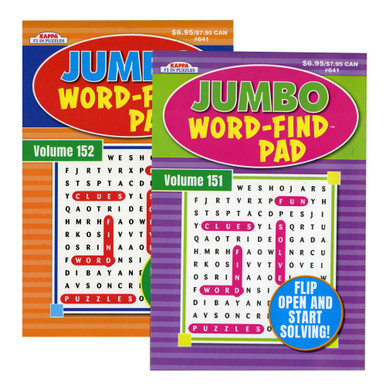 Kappa Jumbo Word Find Pad 2 Titles, Digest Puzzle Book 8.5"x5" Word ...