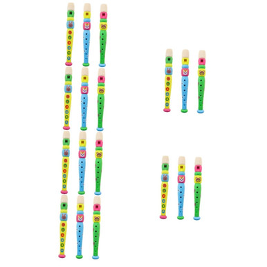 Abaodam 18 Pcs 6 Hole Music Flute Wood Clarinet Whistle Flute Toy Funny ...