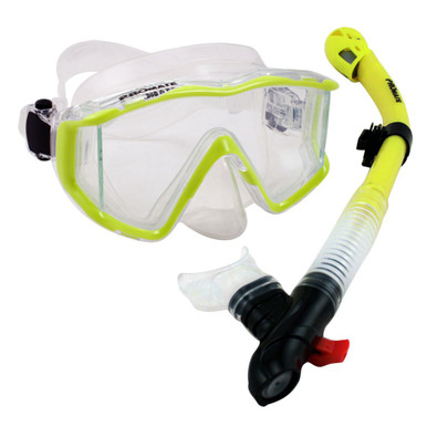Promate Snorkeling Scuba Dive Side-View Edgeless Purge Mask Dry Snorkel ...