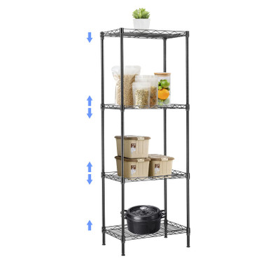 Doredo 4 Tier Narrow Wire Shelving Unit, Adjustable Narrow Metal Shelf ...