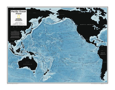 National Geographic: Pacific Ocean Floor Wall Map - 28 x 22 inches ...