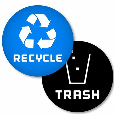 6 Pack Recycle Logo and Trash can Sticker to Organize Your Trash - for ...