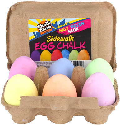 Chalk City Sidewalk Egg Chalk, 6 Count, Assorted Colors, Non-Toxic ...