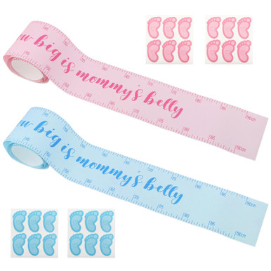 2 Rolls Baby Shower Measuring Tape, Belly Measure Game, Tummy Measuring ...