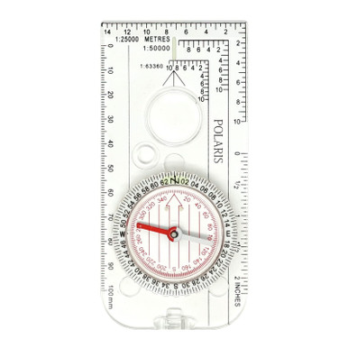 POLARIS Pro Map Compass 360 Degrees & 640 Mils 2-in-1 Scales Waterproof ...