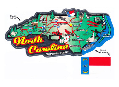 North Carolina - State Map Outline Vinyl Sticker - Warehousesoverstock