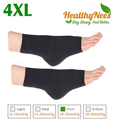 HealthyNees Extra Wide Ankle Big Feet 20-30 mmHg Compression Swelling ...