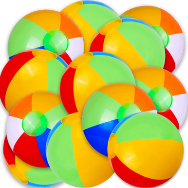 12 Pack Beach Ball with Ball Pump 12" Beach Balls for Kids Inflatable ...