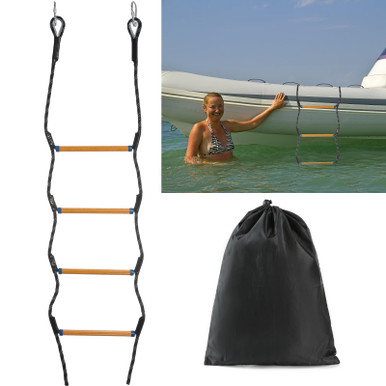 Boat Rope Ladder Portable Inflatable Boat Ladder Heavy Duty Rope Ladder ...