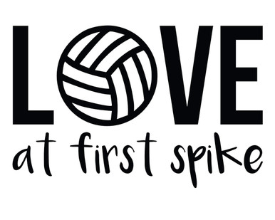 Love at First Spike Volleyball Vinyl Decal, Sports Bumper Sticker ...