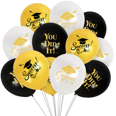 Treasures Gifted Gold Graduation Balloons 24 Pack - Graduation Party ...