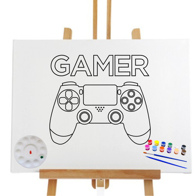 Essenburg Pre Drawn Canvas Gamer Paint Kit | Adult & Teen Sip and Paint ...