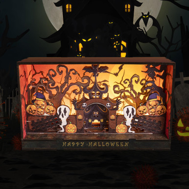 flangairy Halloween 3D Wooden Puzzle Light Up Haunted House Kit Crafts ...