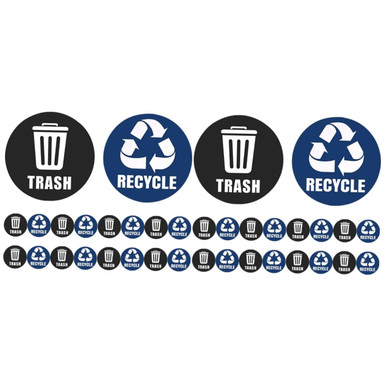 Zerodeko 2 Sets Self Adhesive Recycling Stickers Recycle Trash Bin ...