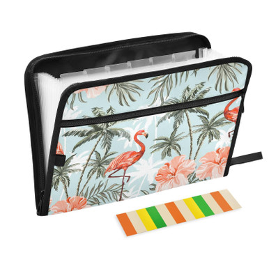 Doterii Tropical Palm Trees Flamingo Flower Expanding File Folder 13 ...