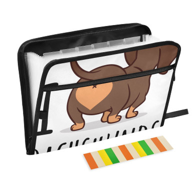 Cute Dachshund Dog Expanding File Folders Zipper Closure Acordian File ...