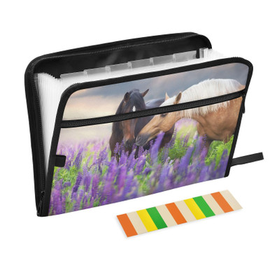 CUPADA Wild Palomino Horse Accordion File Folder, Lavender Field ...