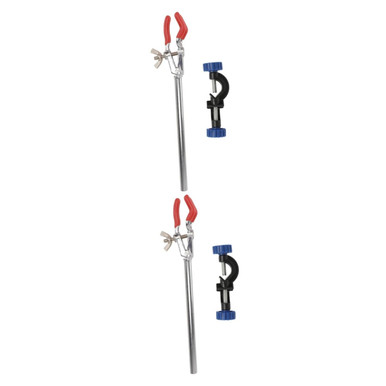 Healeved 2 Sets Three-jaw Clamp Tube Clamp Holder Clamp Boss and Stand ...