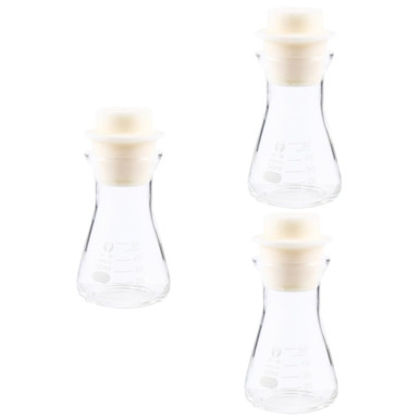 Healvian 3 Pcs Glass Erlenmeyer Flask Measuring Flask White Outfit Lab ...
