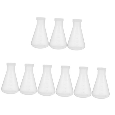 PLAFOPE 9 pcs Plastic Flask Plastic Hip Flask erlenmeyer 100 250ml ...