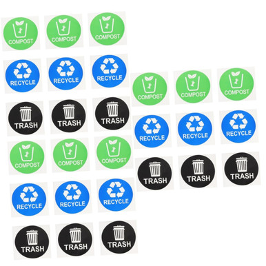 TEHAUX 27 Pcs Trash Can Stickers Recycle Bin Garbage Sorting Sticker ...