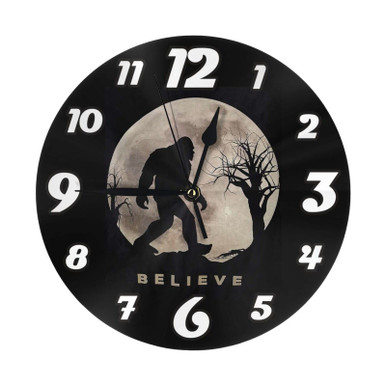 UIHIKE Funny Bigfoot Sasquatch Full Moon Round Wall Clock 10 Inch ...