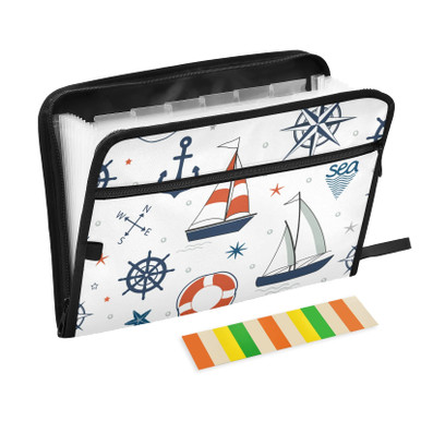 Expanding Organizer File Folder, Sailboat Anchor Nautical Expandable ...