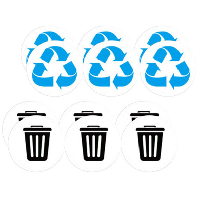 STOBAZA 48 Pcs Garbage Sorting Stickers Round Recycle Sign Decals Trash ...