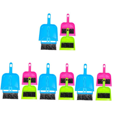 12 Sets Small Broom Dustpan Mini Dustpan with Brush Handheld Broom and ...