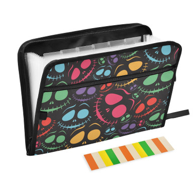 Halloween Colorful Scary Face Expanding Folder 13 Pockets A4 Letter ...