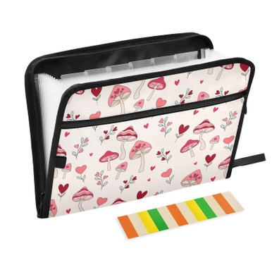 Groovy Retro Valentine Love Hearts Mushroom Expanding File Folder 13 ...