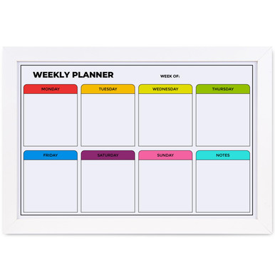 Weekly Dry Erase Board for Wall [17in x 12in] Weekly Whiteboard Planner ...