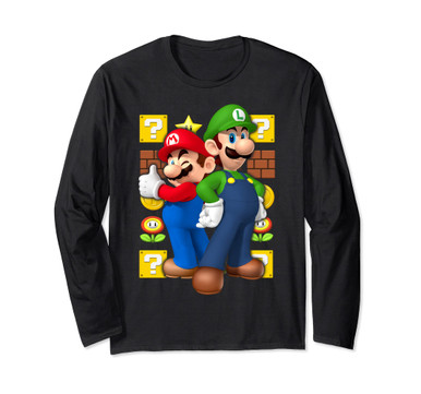 Nintendo Super Mario Luigi Thumbs Up Graphic Long Sleeve T-Shirt ...
