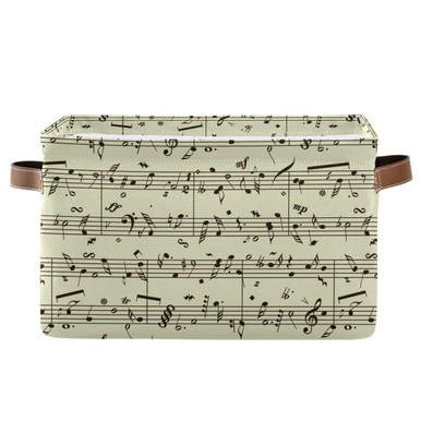 Music Notes Rectangular Storage Bin Basket with Handles - Toy Bins ...