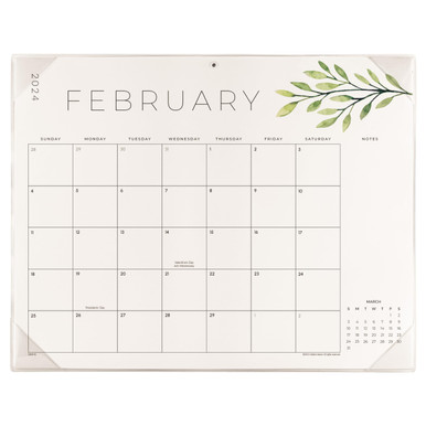 Cabbrix Desk Calendar 2024-2025 with Clear Desktop Mat, Large Desk Pad ...