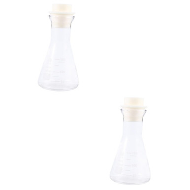 ULTECHNOVO 2 Pcs Glass Beaker Glass Triangular Flask with Stopper Wide ...