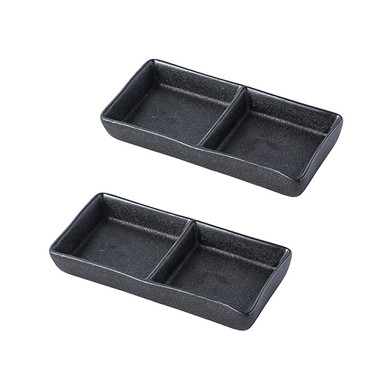 Colias Wing 2 Compartment Divided Rectangle Porcelain Side Dish Bowl ...