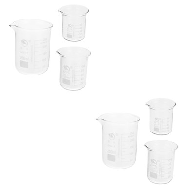 Mobestech 6 Pcs Beaker Chemistry Lab Equipment Lab Glassware Glass ...