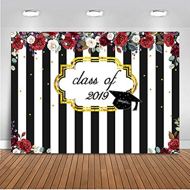 Mocsicka Class of 2019 Graduation Backdrop 7x5ft Black and White ...