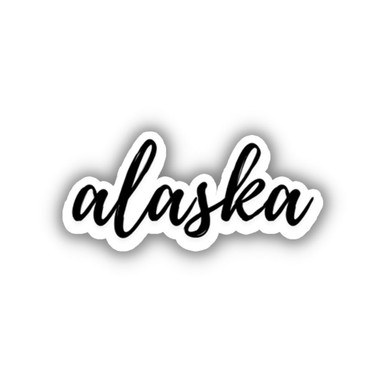Alaska Cursive Travel Sticker, Vinyl Laptop Water Bottle Sticker ...