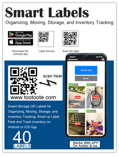 tootoote qr Code Label for Storage, Smart Storage QR Labels for ...