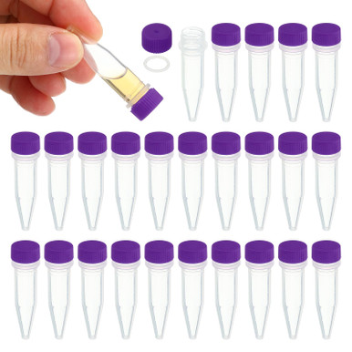 PATIKIL 1.5ml Plastic Test Tubes, 25 Pack Clear Frozen Test Tube ...