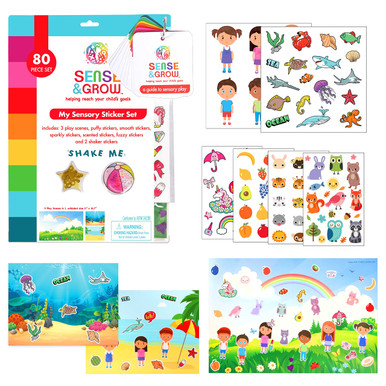 Sense & Grow Stickers for Kids - 100 Sensory Craft Stickers ...