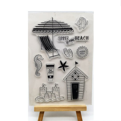 NZJ Summer Beach Coconut Tree Mermaid Relax Sailing Clear Stamp Cards ...