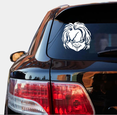 Sticker Surge Chucky Doll Scary Face Decal for Cars Laptops, Horror ...