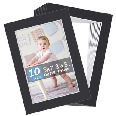 Somime Black Pre-Cut 5x7 Photo Matting,Acid Free 5x7 Mattes for 4x6 ...
