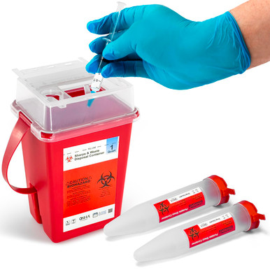 Sharps Container, Sharps Containers for Home Use, 1 Quart Needle ...