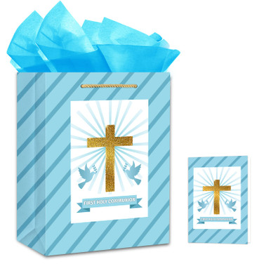 FLYAB First Holy Communion Gift Bag for Girls Boys 11.5" Easter ...